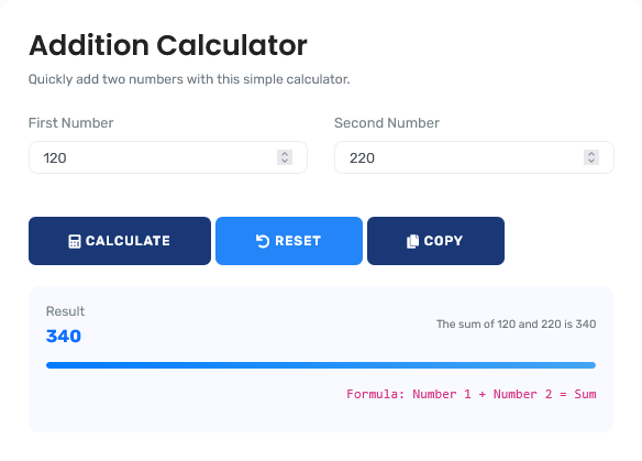 Addition Calculator - Free Online Addition Tool | Utilixea