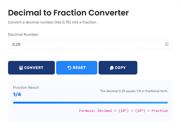 Decimal To Fraction Converter Free Online Converter Utilixea